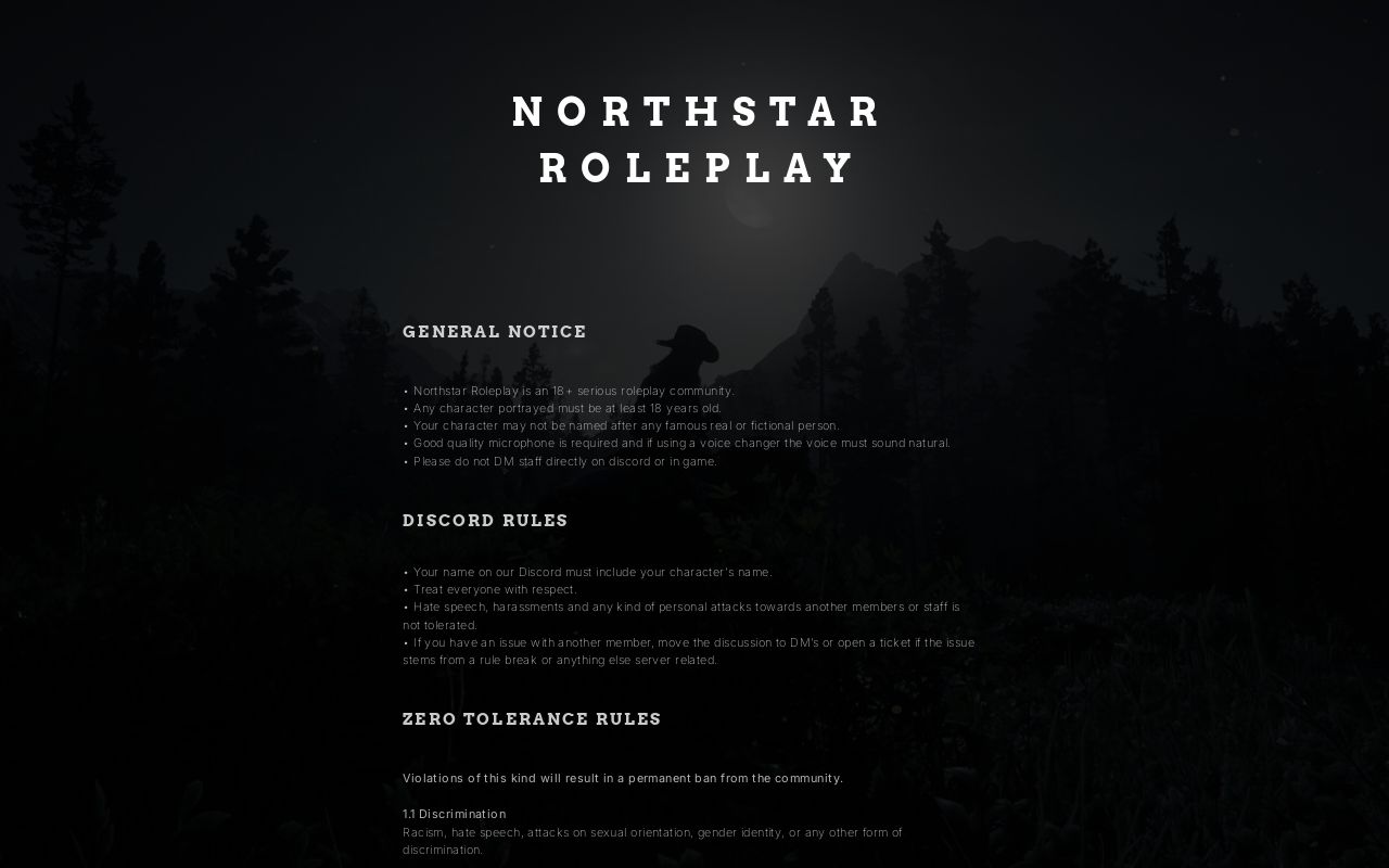 Northstar Roleplay Rules